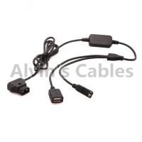 China 1.3m DC Power Adapter D-Tap Male to Two USB Female Plug 5V 2A Output Power for sale