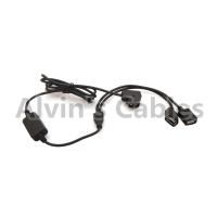 China 1.3m DC Power Adapter D-Tap Male to Two USB Female Plug 5V 2A Output Power for sale