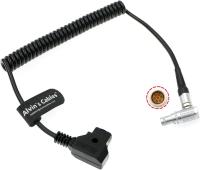 China Power Cable for Tilta Nucleus-M Motor Right Angle 7 Pin Male to D-tap Coiled Cable for V-Mount Battery Plate for sale