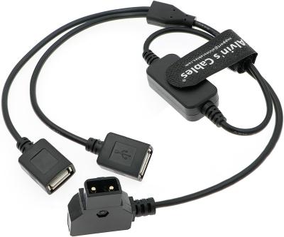 China D-tap Male to Dual USB Female Port 5V 2A Power Cable Converter Adapter for Anton V-Mount Gold Mount Battery for sale