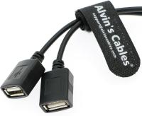 China D-tap Male to Dual USB Female Port 5V 2A Power Cable Converter Adapter for Anton V-Mount Gold Mount Battery for sale