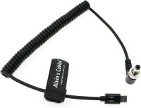 China PD USB-C Type-C to Lock DC 12V Coiled Power Cable for Blackmagic Video Assist| Atomos Shogun| SmallHD| Feelworld Monitor for sale
