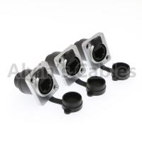 China Alvin's Cables 3 Pcs RJ45 Waterproof Coupler Socket Connector IP65 Ethernet Panel Mount RJ45 Connector Black for sale