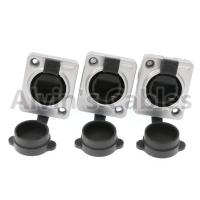 China Alvin's Cables 3 Pcs RJ45 Waterproof Coupler Socket Connector IP65 Ethernet Panel Mount RJ45 Connector Black for sale