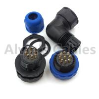 China SD20 TA ZM 2-12 Pin Electrical Cable Connectors Female Socket Connector 90 Degree Elbow for sale