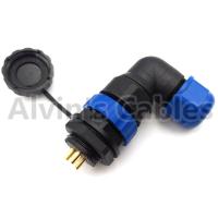China SD20 TA ZM 2-12 Pin Electrical Cable Connectors Female Socket Connector 90 Degree Elbow for sale