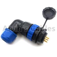China 90 Degree Elbow LED Wire Connectors Female Plug Type 2000MΩ Insulation Resistance for sale