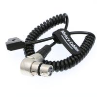China XLR 4 Pin Right Angle To D-Tap Coiled Power Cable For ARRI ALEXA Camera Monitor for sale