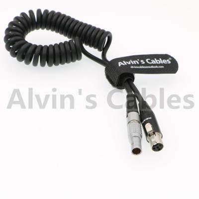 China 12V Female Coiled Arri Power Cable Lemo 2 Pin Male To Mini XLR 4 Pin For TV Logie Monitor for sale