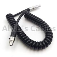 China 12V Female Coiled Arri Power Cable Lemo 2 Pin Male To Mini XLR 4 Pin For TV Logie Monitor for sale