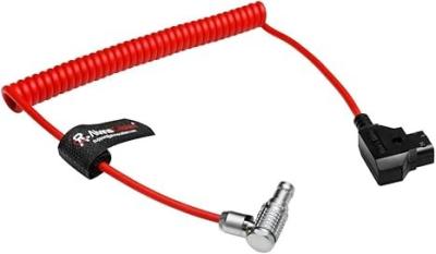 China Alvin's Cables Right Angle 2 Pin Male to D-Tap Power Coiled Cable for Teradek SmallHD Z-CAM Blackmagic Pyxis, Ultra Soft for sale