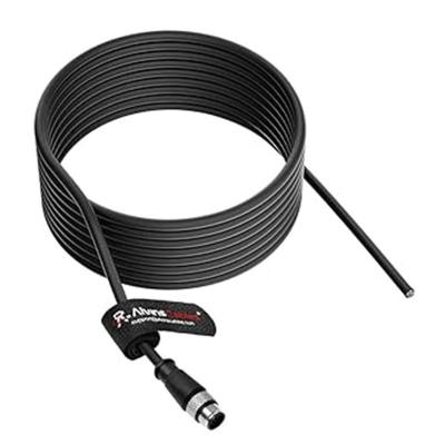 China Alvin's Cables M12 A-Code 8 Pin Male to Open End Power I/O Cable Cat6a High-Flex Shielded for Cognex Keyence Basler Industrial Automation Fieldbus Module 26ft/8m for sale