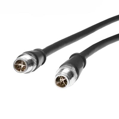 China Alvin's Cables M12 X-Code 8 Pin Male to 8 Pin Male Cat6e Cable Shielded for Cognex Basler Industrial Camera, High Flex 5m/16.4ft for sale