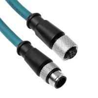 China Alvin's Cables M12 A-Code 8 Pin Male to 8 Pin Female Cat6a High-Flex Shielded Sensor Actuator Cable for Cognex Industrial Camera 49ft, Green for sale