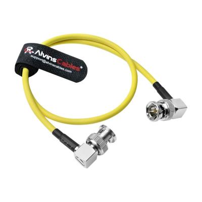 China Alvin's Cables 12G SDI Flexible Coaxial Cable BNC Male to Male Right Angle for RED Komodo| Atomos Monitor 75 Ohm Shielded Cable for 4K Video Camera, Yellow for sale