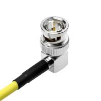 China Alvin's Cables 12G SDI Flexible Coaxial Cable BNC Male to Male Right Angle for RED Komodo| Atomos Monitor 75 Ohm Shielded Cable for 4K Video Camera, Yellow for sale