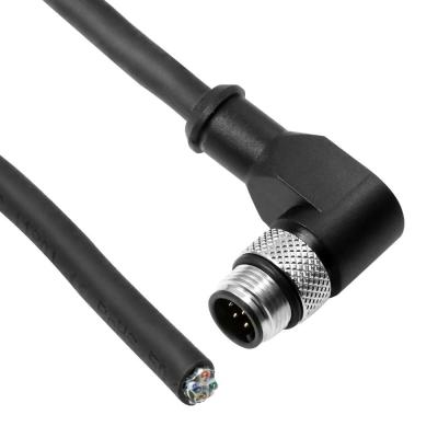 China Alvin's Cables M12 A-Code 8 Pin Male Right Angle to Open End Power I/O Cable Cat6a High-Flex Shielded for Cognex Keyence Basler Industrial Automation Fieldbus Module 49.2ft/15m for sale