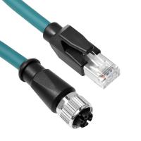 China Alvin's Cables M12 X-Code 8 Pin Female to RJ45 Ethernet Cable Cat6a High-Flex Shielded for Cognex Keyence Basler Industrial Automation Fieldbus Module 32.8ft/10m,Green for sale