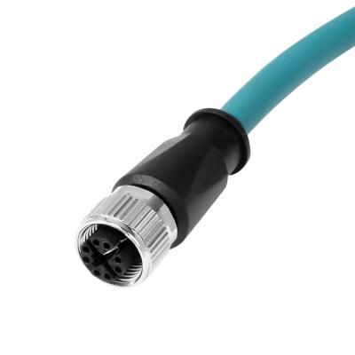 China Alvin's Cables M12 X-Code 8 Pin Female to RJ45 Ethernet Cable Cat6a High-Flex Shielded for Cognex Keyence Basler Industrial Automation Fieldbus Module 16.4ft/5m,Green for sale