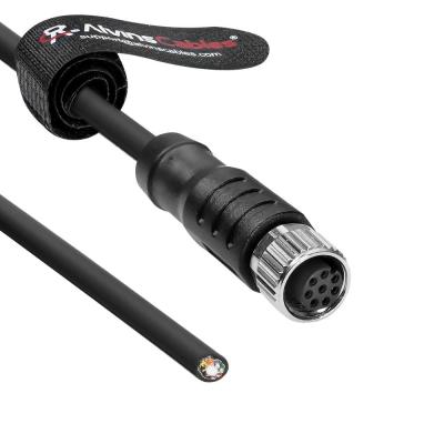 China Alvin's Cables M8 8 Pin Female A-Code to Open End Power I/O Cable Drag-Chain Shielded for Baumer CX Series VCXG VCXU VCX.XC Camera Industrial Automation Sensor Systems 3.3ft/1m for sale