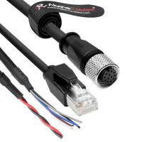 China Alvin's Cables M12 12 Pin Power Functional Ethernet Cable for DJI Livox HAP(TX) Mid-70 Mid-360 LiDAR Sensor, M12 Aviation 12 Pin Female to RJ45 1 to 3 Breakout Cable 9.84ft/3m for sale
