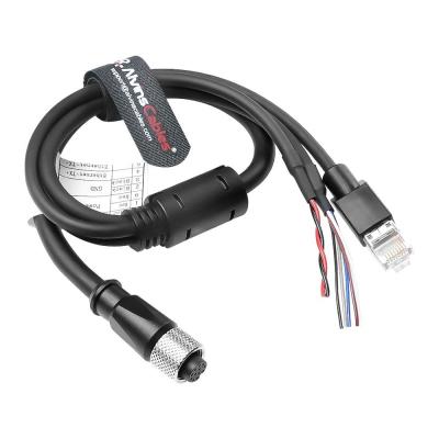 China Alvin's Cables M12 12 Pin Power Functional Ethernet Cable for DJI Livox HAP(TX) Mid-70 Mid-360 LiDAR Sensor, M12 Aviation 12 Pin Female to RJ45 1 to 3 Breakout Cable 9.84ft/3m for sale