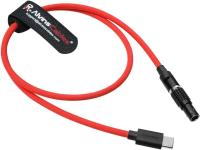China Alvin's Cables Braided USB-C Type-C to Black-Plated 2 Pin Male 12V Fast Charging Power Cable for Tilta|Teradek|SmallHD|Z-CAM|Blackmagic Pyxis 60cm|24inches, Red for sale