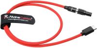 China Alvin's Cables Braided USB-C Type-C to Black-Plated 2 Pin Male 12V Fast Charging Power Cable for Tilta|Teradek|SmallHD|Z-CAM|Blackmagic Pyxis 60cm|24inches, Red for sale