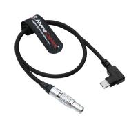 China Alvin's Cables Braided Cable Right Angle USB-C Type-C to 0B 2 Pin Male Black-Plated 12V Fast Charging Power Cable for Tilta|Z-CAM|Teradek|SmallHD|Blackmagic Pyxis, 45cm|17.7inches, Black for sale