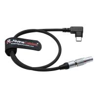China Alvin's Cables Braided Cable Right Angle USB-C Type-C to 0B 2 Pin Male Black-Plated 12V Fast Charging Power Cable for Tilta|Z-CAM|Teradek|SmallHD|Blackmagic Pyxis, 45cm|17.7inches, Black for sale