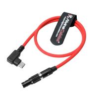 China Alvin's Cables Ultra Soft Right Angle USB-C Type-C to 2 Pin Black-Plated 12V Fast Charging Power Cable for Tilta|Z-CAM|Teradek|SmallHD|Blackmagic Pyxis, 45cm|17.7inches, Red for sale