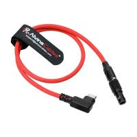 China Alvin's Cables Ultra Soft Right Angle USB-C Type-C to 2 Pin Black-Plated 12V Fast Charging Power Cable for Tilta|Z-CAM|Teradek|SmallHD|Blackmagic Pyxis, 45cm|17.7inches, Red for sale