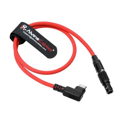 China Alvin's Cables Ultra Soft Right Angle USB-C Type-C to 2 Pin Black-Plated 12V Fast Charging Power Cable for Tilta|Z-CAM|Teradek|SmallHD|Blackmagic Pyxis, 45cm|17.7inches, Red for sale