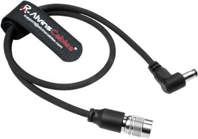 China Alvin's Cables Ultra Flexible Hirose 4 Pin Male to DC Right Angle Braided Power Cable for Blackmagic's Cinema Camera 4k, for Sound Devices 633|644|688, Zoom F8 Recorder, 45cm|17.7in, Black for sale