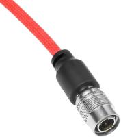 China Alvin's Cables Ultra Flexible Hirose 4 Pin Male to DC Right Angle 5.5MM x 2.5MM Braided Power Cable for Blackmagic's cinema camera 4k, for Sound Devices 633|644|688, ZOOM F8 Recorder, 45cm|17.7in, Red for sale