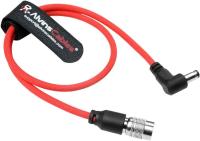 China Alvin's Cables Ultra Flexible Hirose 4 Pin Male to DC Right Angle 5.5MM x 2.5MM Braided Power Cable for Blackmagic's cinema camera 4k, for Sound Devices 633|644|688, ZOOM F8 Recorder, 45cm|17.7in, Red for sale