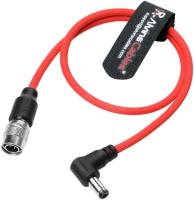 China Alvin's Cables Ultra Flexible Hirose 4 Pin Male to DC Right Angle 5.5MM x 2.5MM Braided Power Cable for Blackmagic's cinema camera 4k, for Sound Devices 633|644|688, ZOOM F8 Recorder, 45cm|17.7in, Red for sale