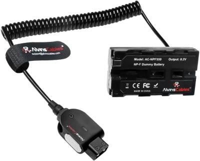 China Alvin's Cables NP F550 Dummy Battery to Alvins Smart D-tap Coiled Power Cable for Sony NP-F550, NP-F570, NP-F970, SmallHD 702, Atomos Ninja Shinobi Camera Monitors for sale