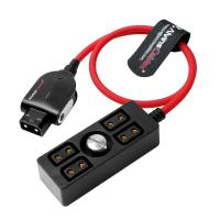 China Alvin's Cables Smart D-tap Power Splitter Cable, Smart Dtap Male to 4 Port DTap Female Splitter Hub Braided Power Cable for ARRI RED Teradek SmallHD SmallRig V-Mount|Gold-Mount Battery 40cm/15.7inches for sale