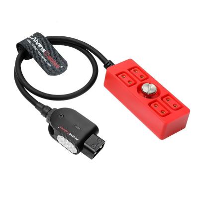 China Alvin's Cables Smart D-tap Power Splitter Cable, Dtap Male to 4 Port DTap Female Splitter Hub Ultra Soft Power Cable for ARRI RED Teradek SmallHD SmallRig V-Mount Battery 40cm/15.7in Red for sale