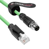 China Alvin's Cables M8 A-Code 4 Pin Male to RJ45 Ethernet Cable Cat6a High-Flex Shielded for Beckhoff ZK1090-3191 Industrial Automation EtherCAT Fieldbus 6.6ft/2m for sale