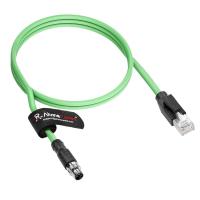 China Alvin's Cables M8 A-Code 4 Pin Male to RJ45 Ethernet Cable Cat6a High-Flex Shielded for Beckhoff ZK1090-3191 Industrial Automation EtherCAT Fieldbus 49ft/15m for sale