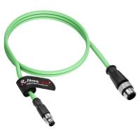 China Alvin's Cables M8 A-Code 4 Pin Male to M12 D-Code 4 Pin Male Ethernet Cable High-Flex Shielded Cat6a for Beckhoff ZK1090-3161, PROFINET, EtherCAT, Industrial Automation, Robotics 65.6ft/20m for sale