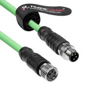China Alvin's Cables M8 A-Code 4 Pin Male to 4 Pin Female Cable High-Flex Shielded for Beckhoff ZK1090-3132 Industrial Automation EtherCAT Fieldbus 3.3ft/1m for sale