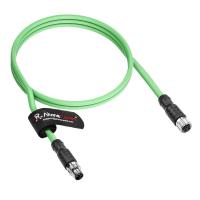China Alvin's Cables M8 A-Code 4 Pin Male to 4 Pin Female Cable High-Flex Shielded for Beckhoff ZK1090-3132 Industrial Automation EtherCAT Fieldbus 3.3ft/1m for sale