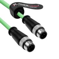 China Alvin's Cables M12 D-Code 4 Pin Male to M12 D-Code 4 Pin Male Ethernet Cable for Keyence Baumer Sick Camera, High-Flex Cat6a Cable for Industrial Automation, EtherCAT/PROFINET 6.6ft/2m Green for sale