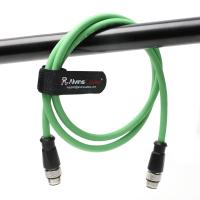 China Alvin's Cables M12 D-Code 4 Pin Male to M12 D-Code 4 Pin Male Ethernet Cable for Keyence Baumer Sick Camera, High-Flex Cat6a Cable for Industrial Automation, EtherCAT/PROFINET 16.4ft/5m Green for sale