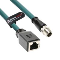 China Alvin's Cables M12 X-Code 8 Pin Male to RJ45 Female Ethernet Cable for Cognex Keyence Camera, RJ45 Female Socket High-Flex Cat6a Cable for Industrial Automation,Robotics 3.3ft/1m Green for sale