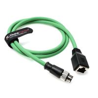 China Alvin's Cables M12 D-Code 4 Pin Male to RJ45 Female Ethernet Cable for Industrial Camera Sensor, RJ45 Female Socket High-Flex Cat6a Cable for Automation Application 3.3ft/1m Green for sale