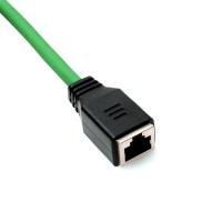 China Alvin's Cables M12 D-Code 4 Pin Male to RJ45 Female Ethernet Cable for Industrial Camera Sensor, RJ45 Female Socket High-Flex Cat6a Cable for Automation Application 6.6ft/2m Green for sale